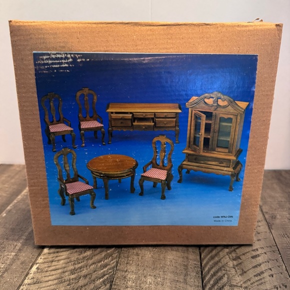 Vintage | Toys | Vintage French Miniature Wooden Doll Furniture Set ...